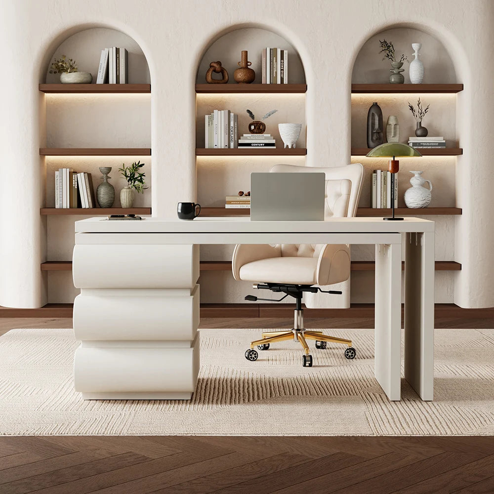 Valentina Office Desk / Matt Off-White – Walls Nation