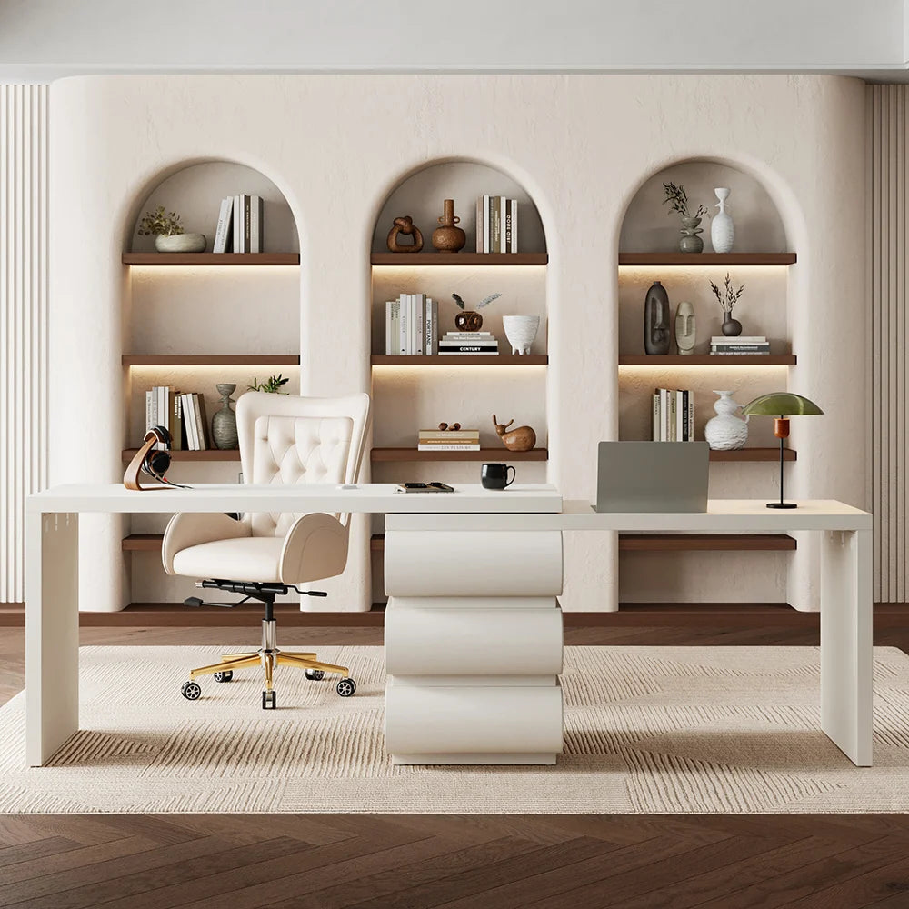 Valentina Office Desk / Matt Off-White – Walls Nation
